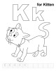 Letter Kk printable coloring page