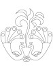Peacock rangoli coloring page