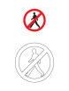 Pedestrians prohibited traffic sign coloring page