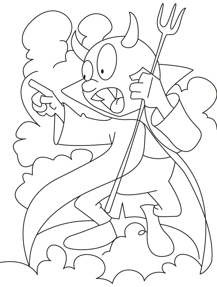 Devil Coloring Page For Kids Coloring Pages